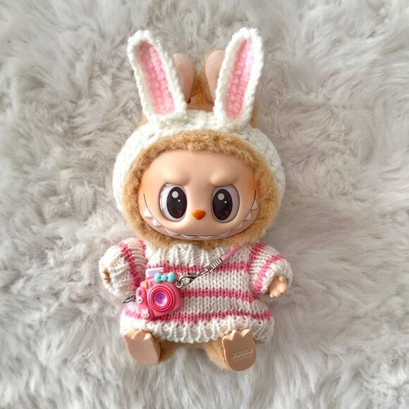 Toys | Labubu Clothes Winter Outfit Pinkwhite 3 In 1 | Poshmark